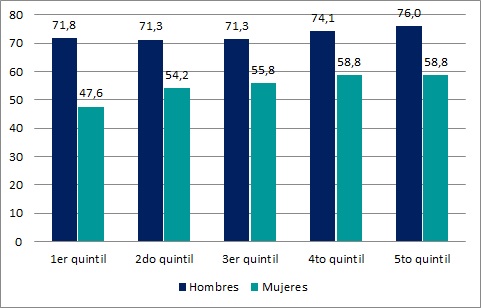 Tasa de Actividad por quintiles de ingresos y área geográfica – Mapa de ...